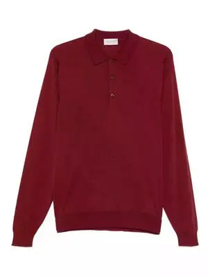 John Smedley Buttoned Polo Shirt - Red