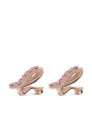 AGNÈS B. Logo-plaque Stud Earrings - Pink