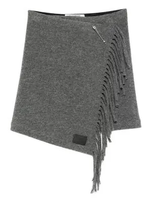 ULI SCHNEIDER Fringed Wool Mini Skirt