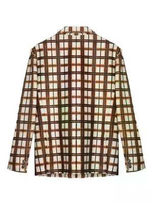 Camper Checked Leather Jacket
