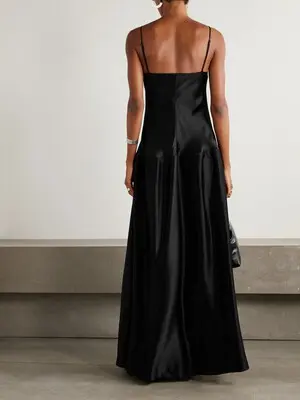 FFORME Layla Hammered-satin Maxi Dress - Black
