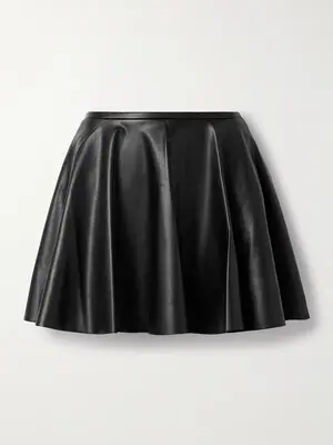 Norma Kamali Pleated Pu Mini Skirt