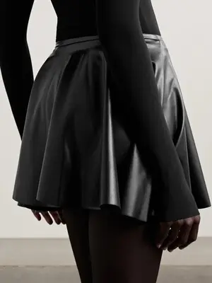 Norma Kamali Pleated Pu Mini Skirt