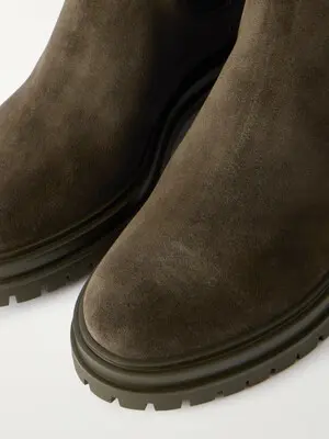 GIANVITO ROSSI Chester Suede Chelsea Boots - Green