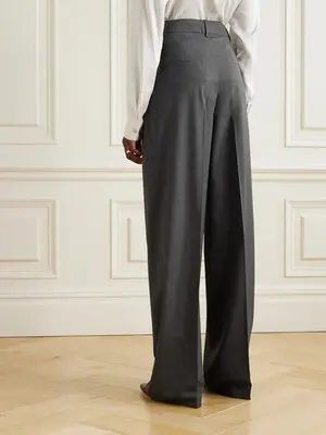 RÓHE Pleated Wool-blend Wide-leg Pants