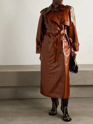 Dries Van Noten Printed Double-breasted Trench Coat
