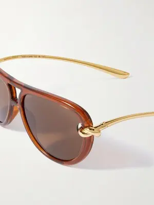 Bottega Veneta Knot Aviator-style Sunglasses - Brown