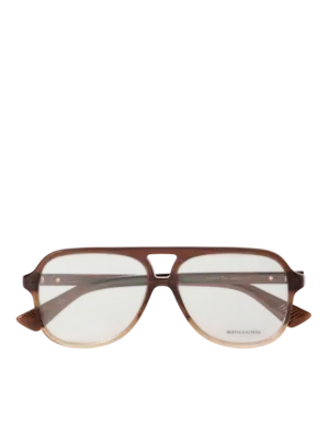 Bottega Veneta Ribbon Aviator-style Optical Glasses - Brown