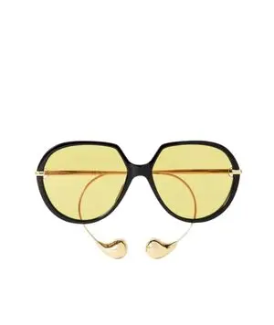Bottega Veneta Drop Round-frame Sunglasses - Gold