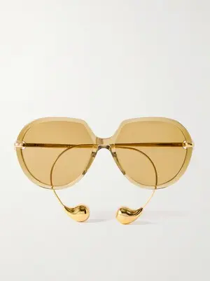 Bottega Veneta Drop Round-frame Sunglasses - Yellow