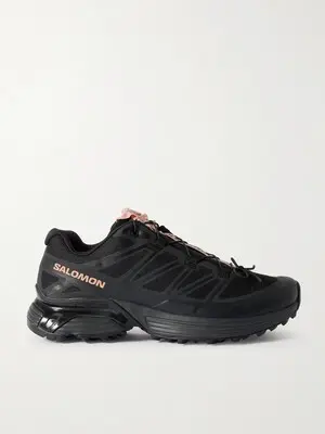 SALOMON Xt-pathway 2 Ruffled Satin And Rubber-trimmed Mesh Sneakers - Black