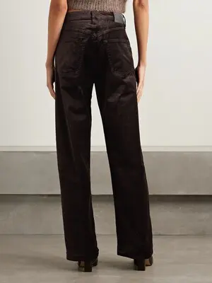 Citizens Of Humanity Ayla Cotton-blend Velvet Wide-leg Pants - Brown