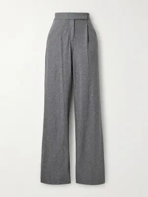 Veronica Beard Marbeau Pleated Straight-leg Pants - Gray