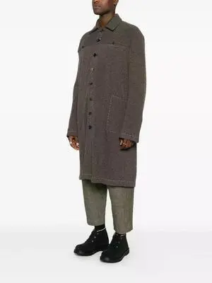 A TENTATIVE ATELIER Stitch-detail Button-up Coat