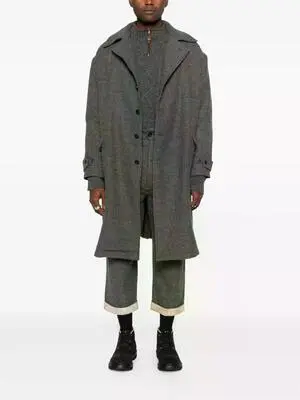 A TENTATIVE ATELIER Check-pattern Suspender Trousers