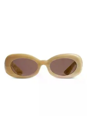 Khaite Oval-frame Sunglasses - Neutrals