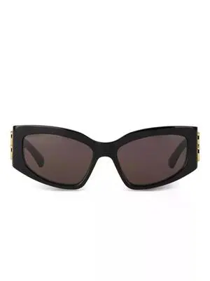 Balenciaga Bb-logo Geometric-frame Sunglasses - Black