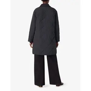 Whistles Corduroy-collar Quilted Stretch-woven Coat