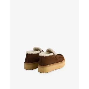 Prada Shearling-lined Suede Loafers