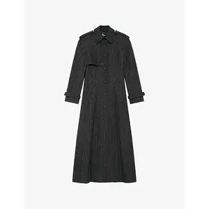 The Kooples Collared Long-sleeve Stretch Wool-blend Coat