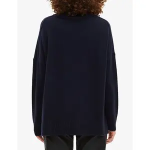 The Kooples Relaxed-fit Cashmere-blend Jumper - Navy