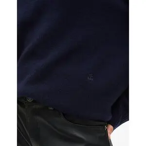 The Kooples Relaxed-fit Cashmere-blend Jumper - Navy