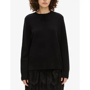 The Kooples Cashmere-blend Jumper With Bow - Black