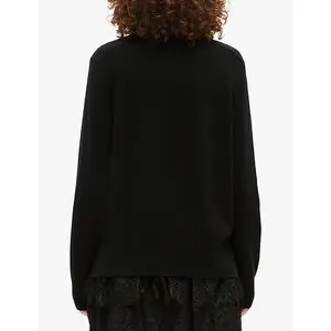 The Kooples Cashmere-blend Jumper With Bow - Black