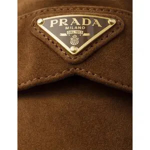 Prada Shearling Suede Loafers - Brown
