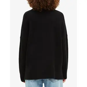 The Kooples Relaxed-fit Cashmere-blend Jumper - Black