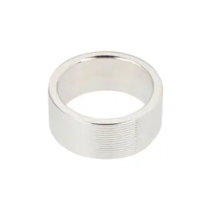 Gucci Ridged Band Ring - Silver