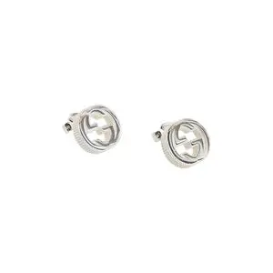 Gucci Interlocking G Textured Stud Earrings - Silver