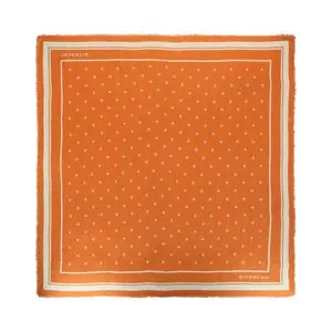Givenchy 4g Shawl In Cashmere And Silk 'ivory Orange - Multicolor
