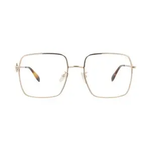 Alexander McQueen Square-frame Metal Optical Frames - Gold