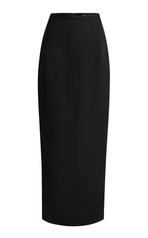 Khaite Winton Satin Midi Skirt - Black