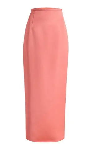 Khaite Winton Satin Midi Skirt - Coral