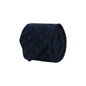 Givenchy Diagonal Logo Silk Tie - Blue