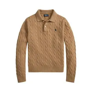 Polo Ralph Lauren Long Sleeve Collared Pullover Sweater - Tan