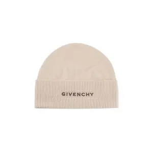 Givenchy Ribbed Embroidered Logo Beanie White