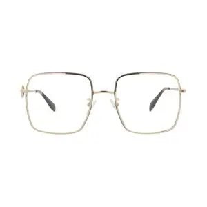 Alexander McQueen Square-frame Metal Optical Frames - Gold