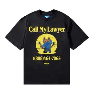 MARKET Smiley Call My Lawyer Bear T-shirt - Black