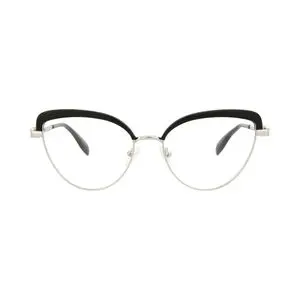 Alexander McQueen Cat Eye Metal Optical Frames - Silver
