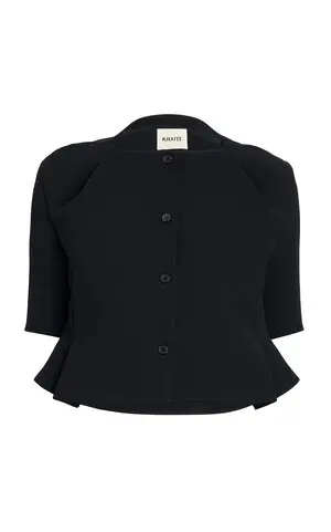 Khaite Franc Crepe Peplum Jacket - Black