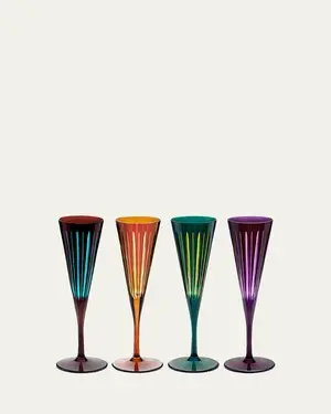 L'Objet Prism 6 Oz. Champagne Flutes, Set Of 4 - Assorted