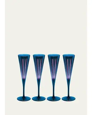 L'Objet Prism 6 Oz. Champagne Flutes, Set Of 4 - Blue