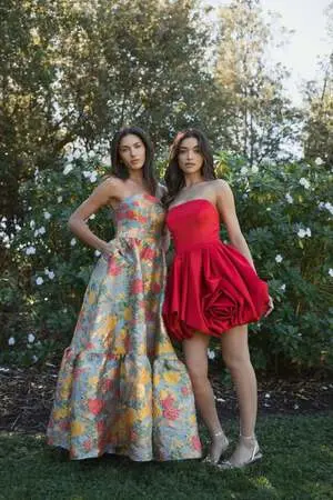Mac Duggal Strapless Mini Dress With 3d Rosette Detail