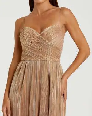 Mac Duggal Metallic Ruched A-line Gown