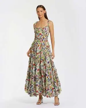 Mac Duggal Floral A-line Dress - Multicolor
