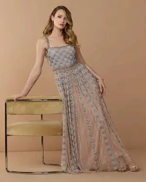 MAC DUGGAL COLLECTION Embellished Sleeveless A-line Gown - Multicolor
