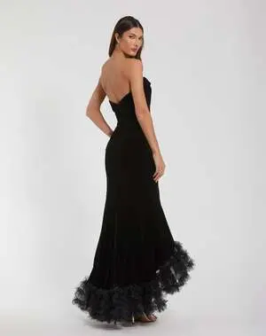 Mac Duggal Strapless Velvet Mermaid Gown